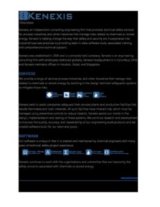 Kenexis Overview Brochure MAR2020 | Kenexis