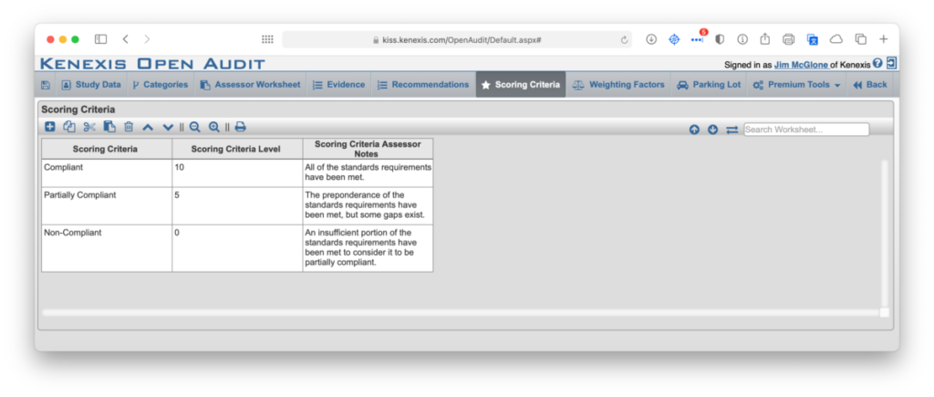 Scoring Factors | Kenexis