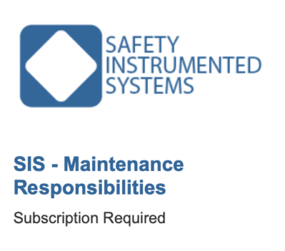 SIS- Maintenance Responsibilities | Kenexis